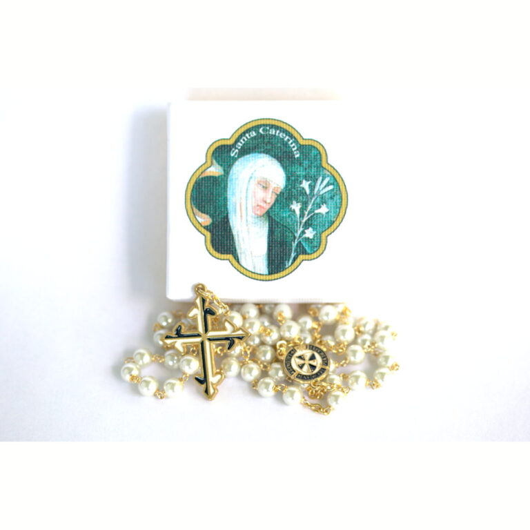 San Domenico Rosary, MM6 in faceted crystal w/ Dominican cross and ...