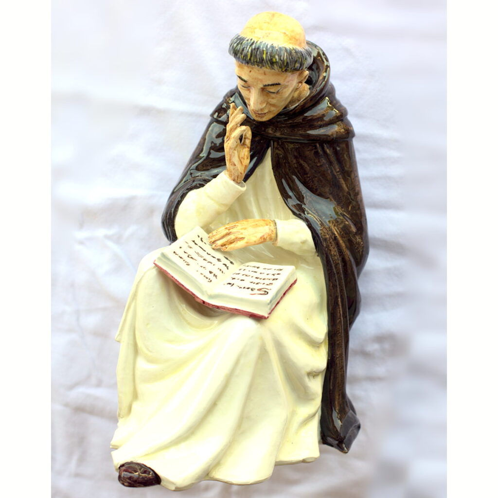 Statue: St. Dominic with Book, Lily & Dog | Dominican Bookstore