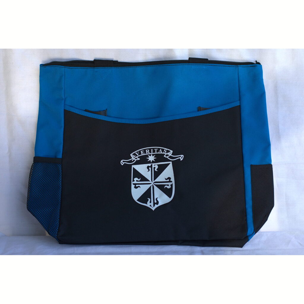 Tote bag: Blue w/ Dominican Shield & Veritas | Dominican Bookstore