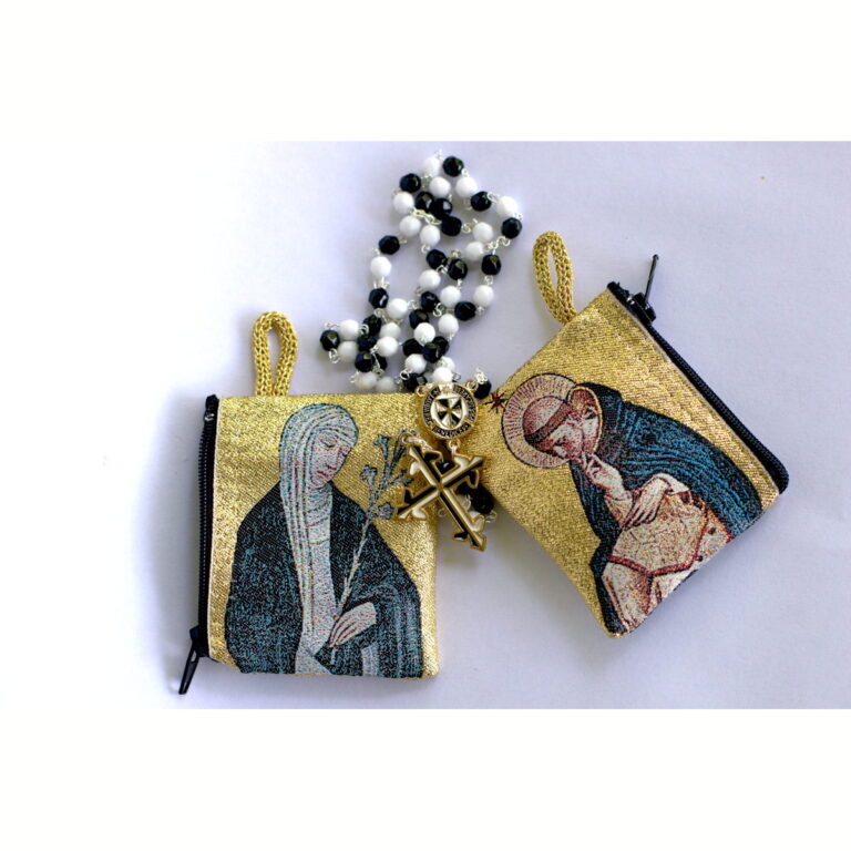 San Domenico Rosary, MM6 in faceted crystal w/ Dominican cross and ...