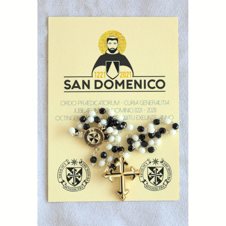 San Domenico Rosary, MM6 in faceted crystal w/ Dominican cross and ...