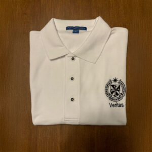 Men’s White Short Sleeve Polo w/ Dominican Motto & Veritas | Dominican ...